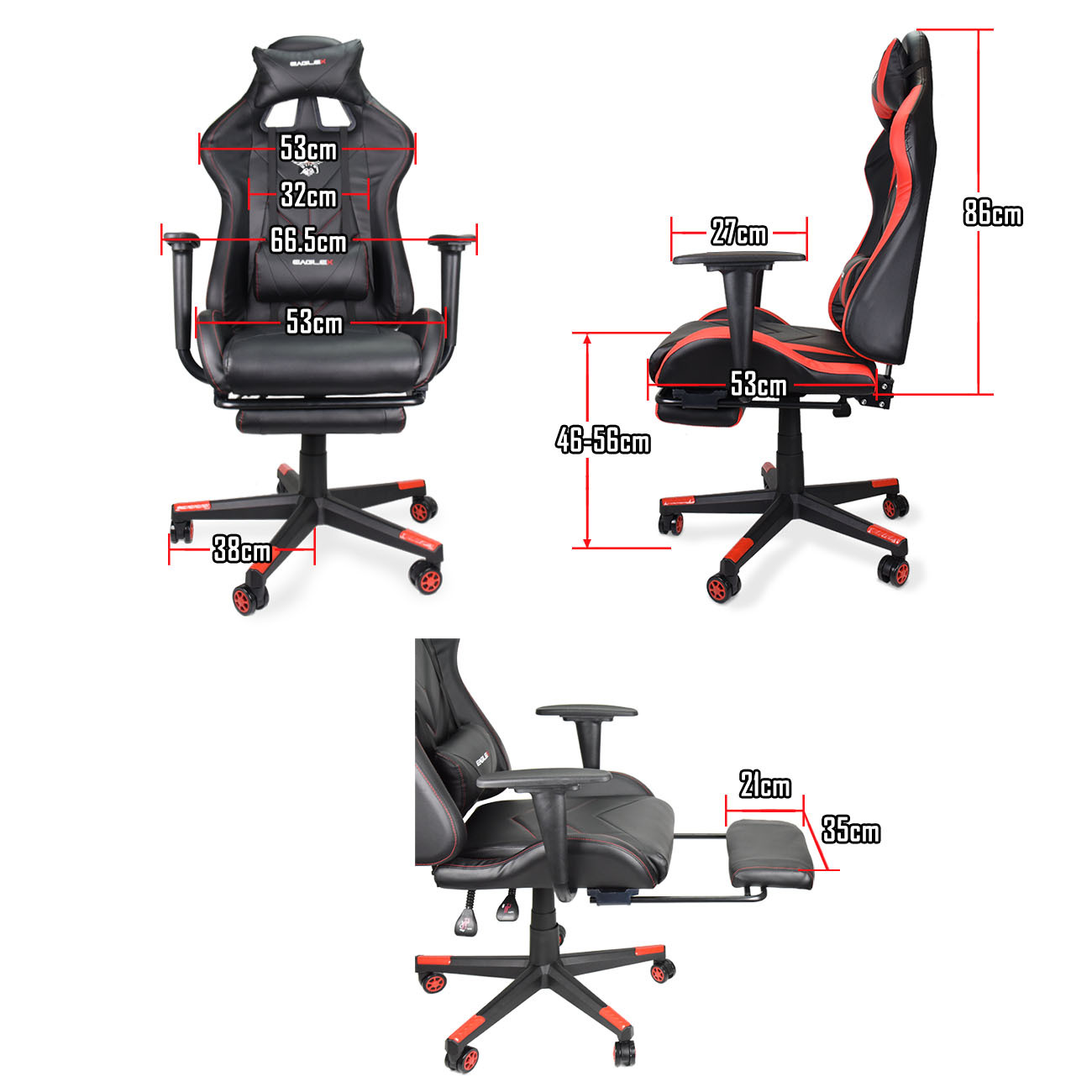 EagleX Gaming Race Chair - Racing Office PU Leather Executive | eBay ...