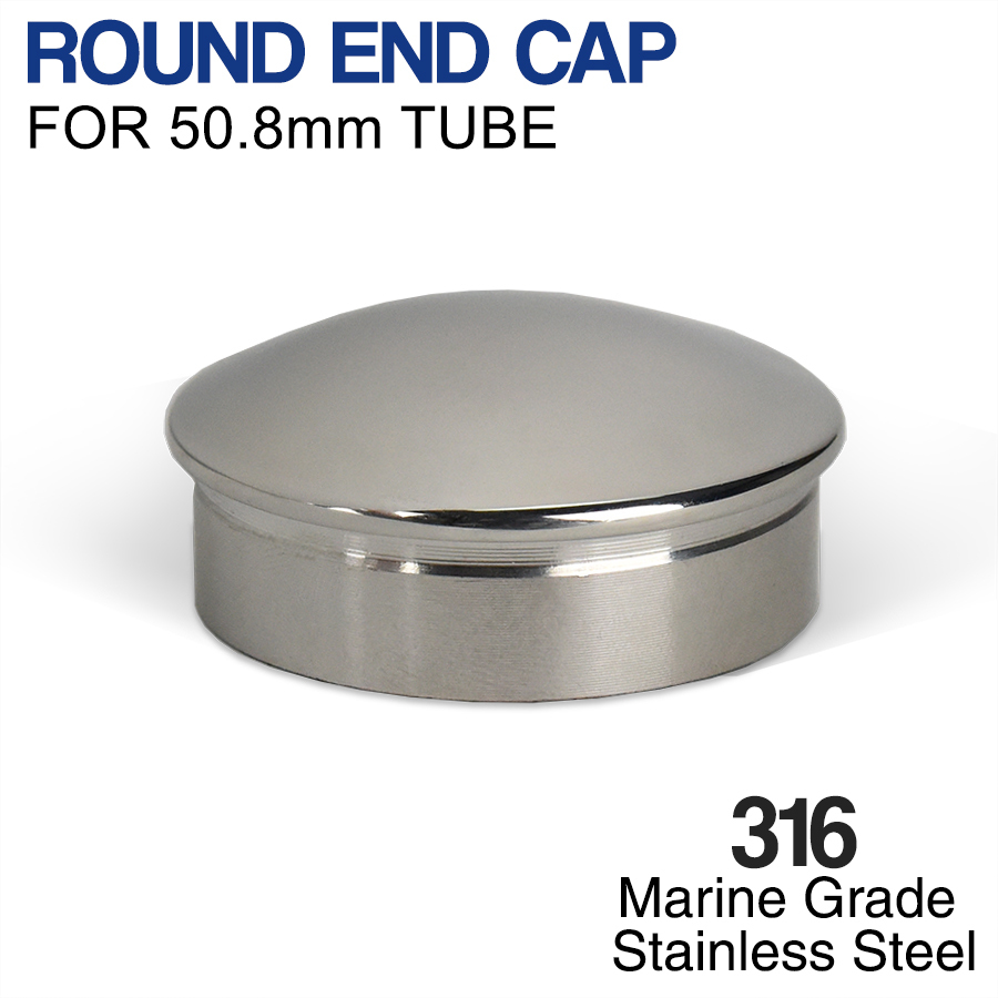 ROUND END CAP - 50.8mm Mirror Tube - Stainless Steel Balustrading