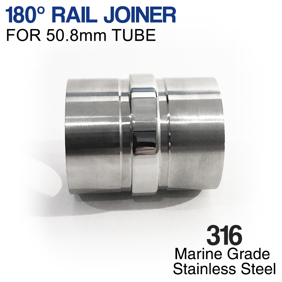 180 DEGREE RAIL JOINER - 50.8mm Mirror Tube - Stainless Steel Balustrading