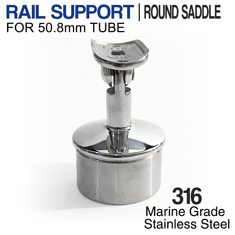 RAIL SUPPORT - ROUND - 50.8mm Mirror Tube - Stainless Steel Balustrading