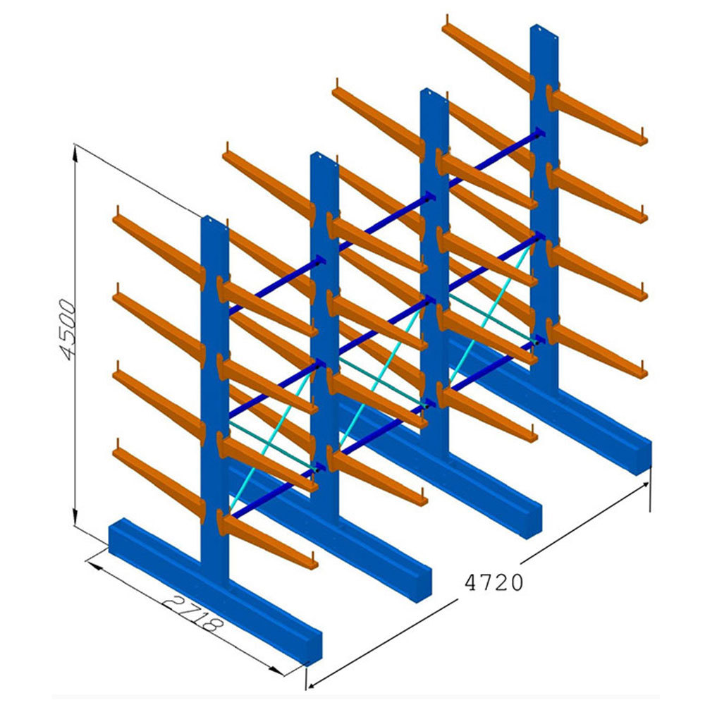 HD Cantilever Racking Unit - DOUBLE SIDED - 4.5m High