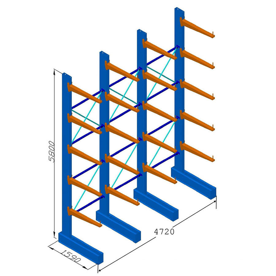 HD Cantilever Racking Unit - SINGLE SIDED - 5.8m High
