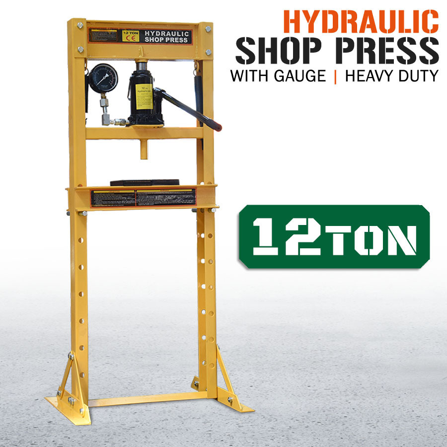 12 TON Hydraulic Shop Press with GAUGE